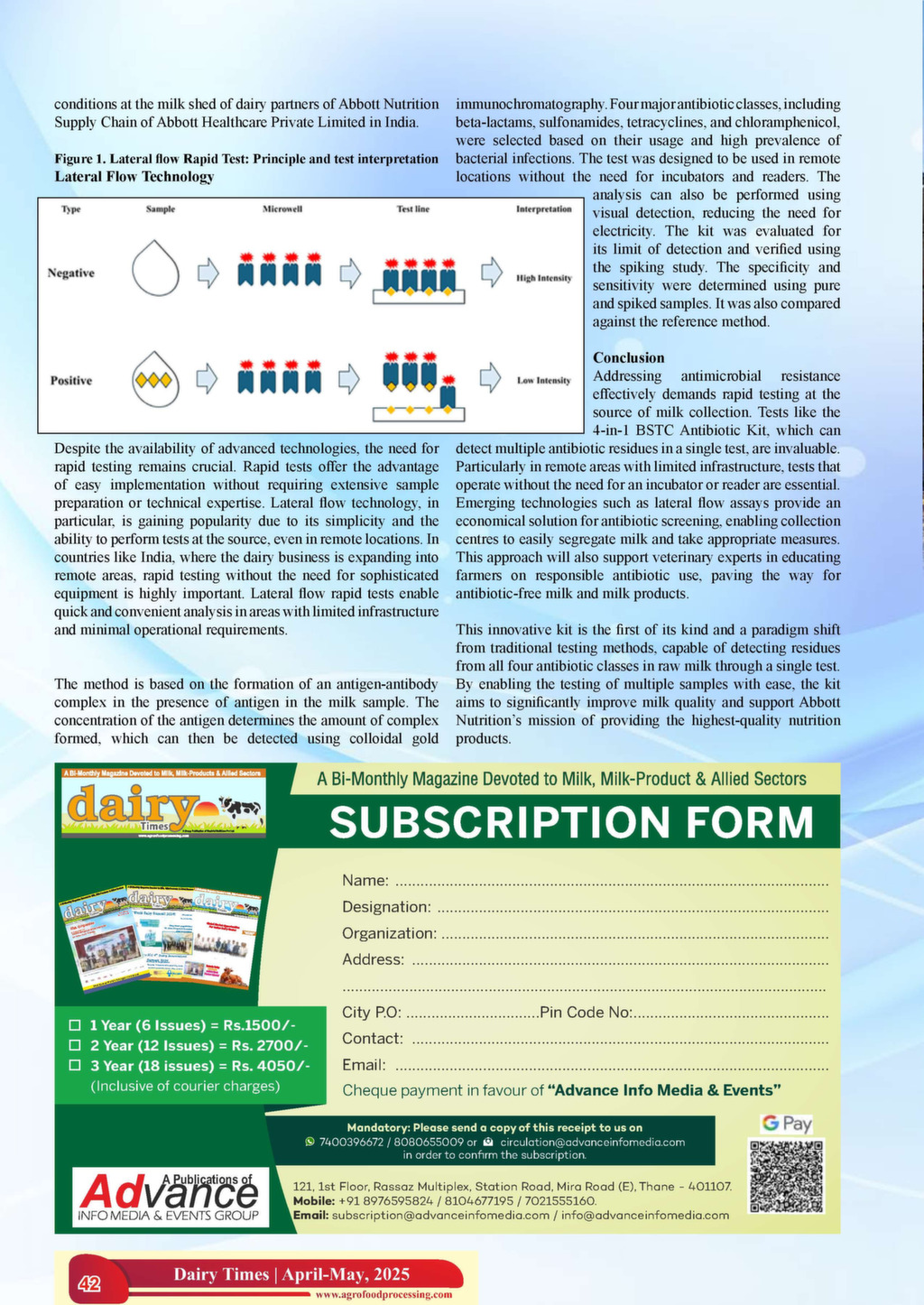 Dairy Times, Latest Issue - Agro & Food Processing